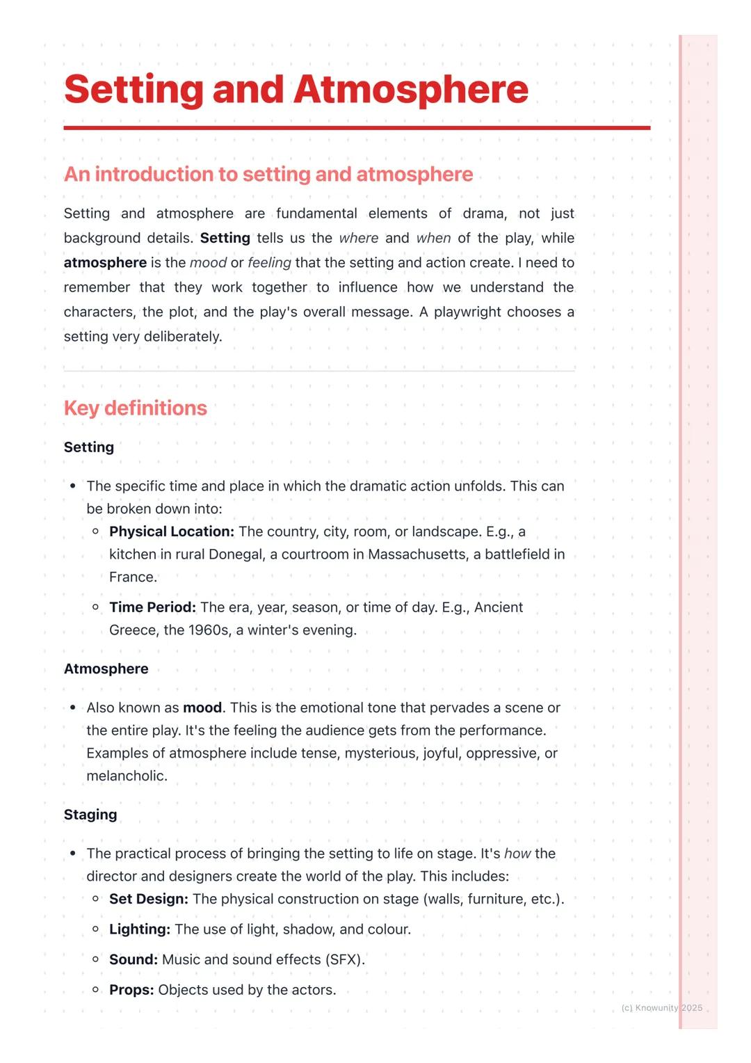 atmosphere examples drama